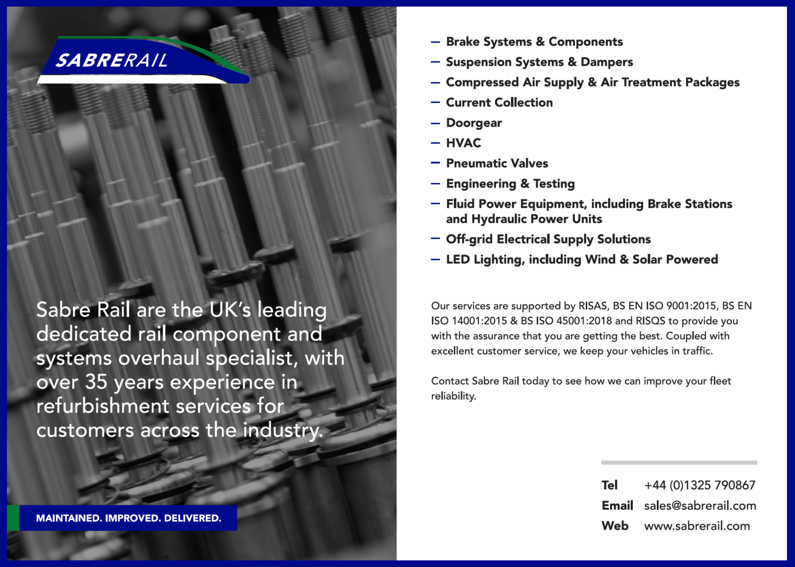 Sabre Rail - Bringing Competence and Reliability to Rail Component Overhaul - RSN